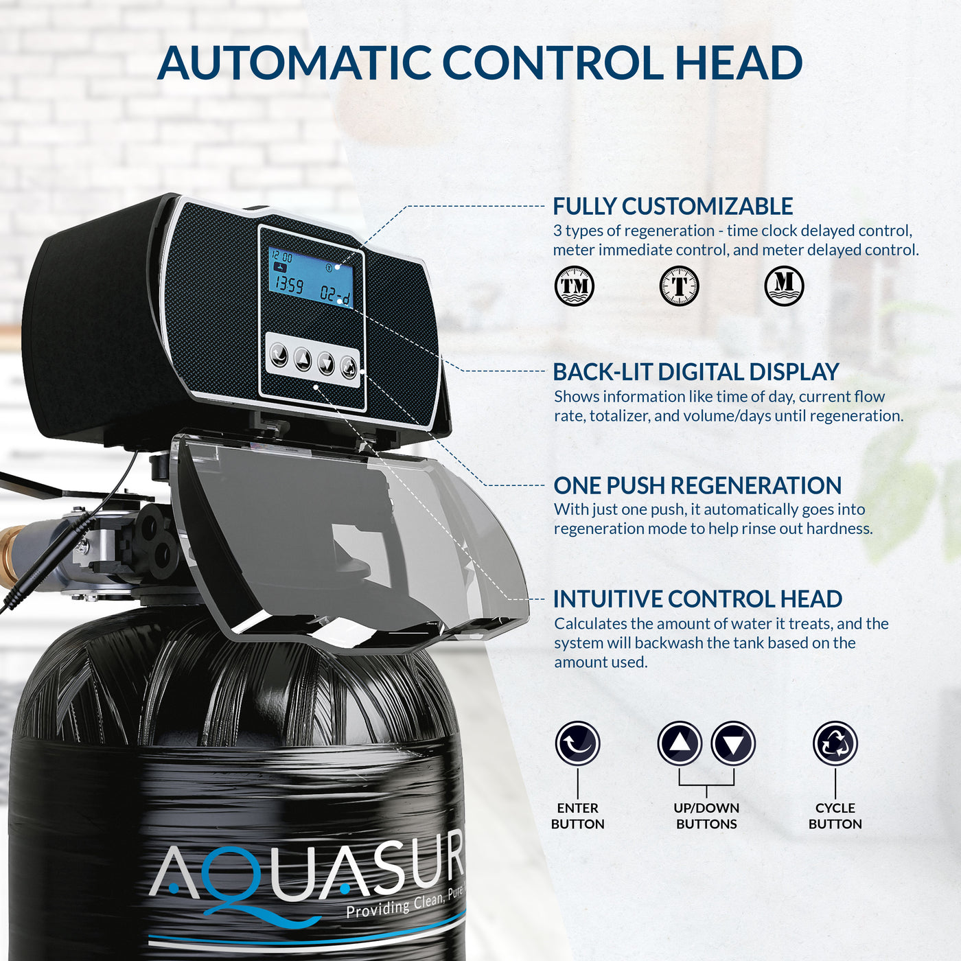 Aquasure Harmony 64,000 Grain Water Softener + 10" Carbon/Sediment/Zinc ...
