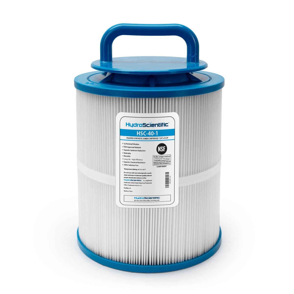 HydroScientific HSC-40-1 Series 1 Micron, High Flow Jumbo Pleated ...