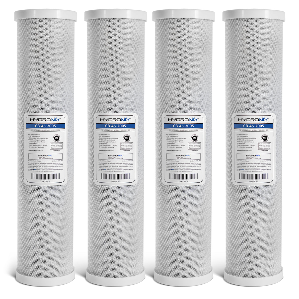 (4 Pack) Hydronix CB-45-2005/4 CTO Whole House Coconut Shell Carbon ...