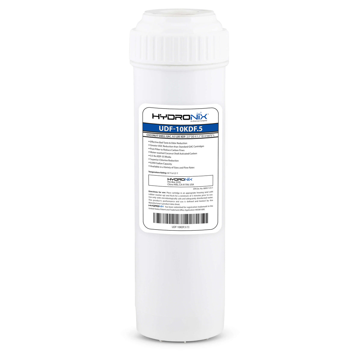 Chlorine CTO Heavy Metals Scale Reduction Water Filter .5 lb KDF 2.5x10 ...