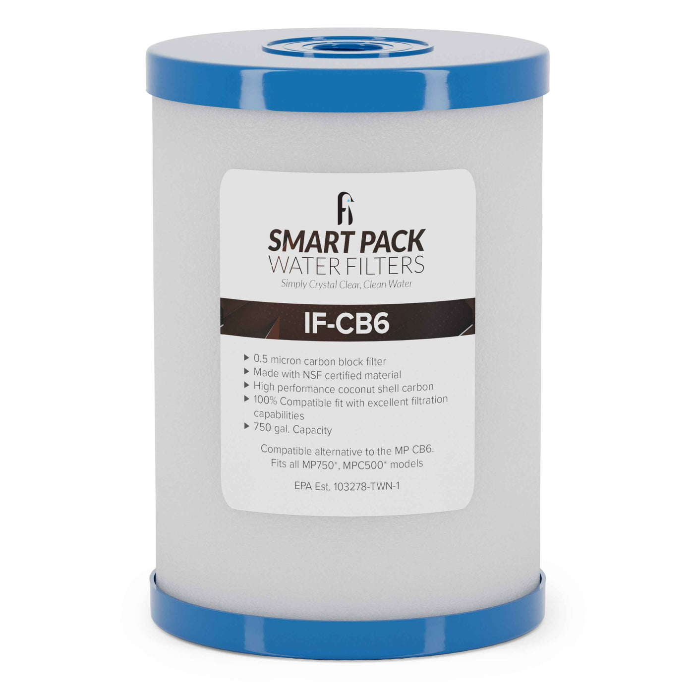 iFilters Smart Pack Water Filters IF-CB6 (CB6) Carbon Block Water ...