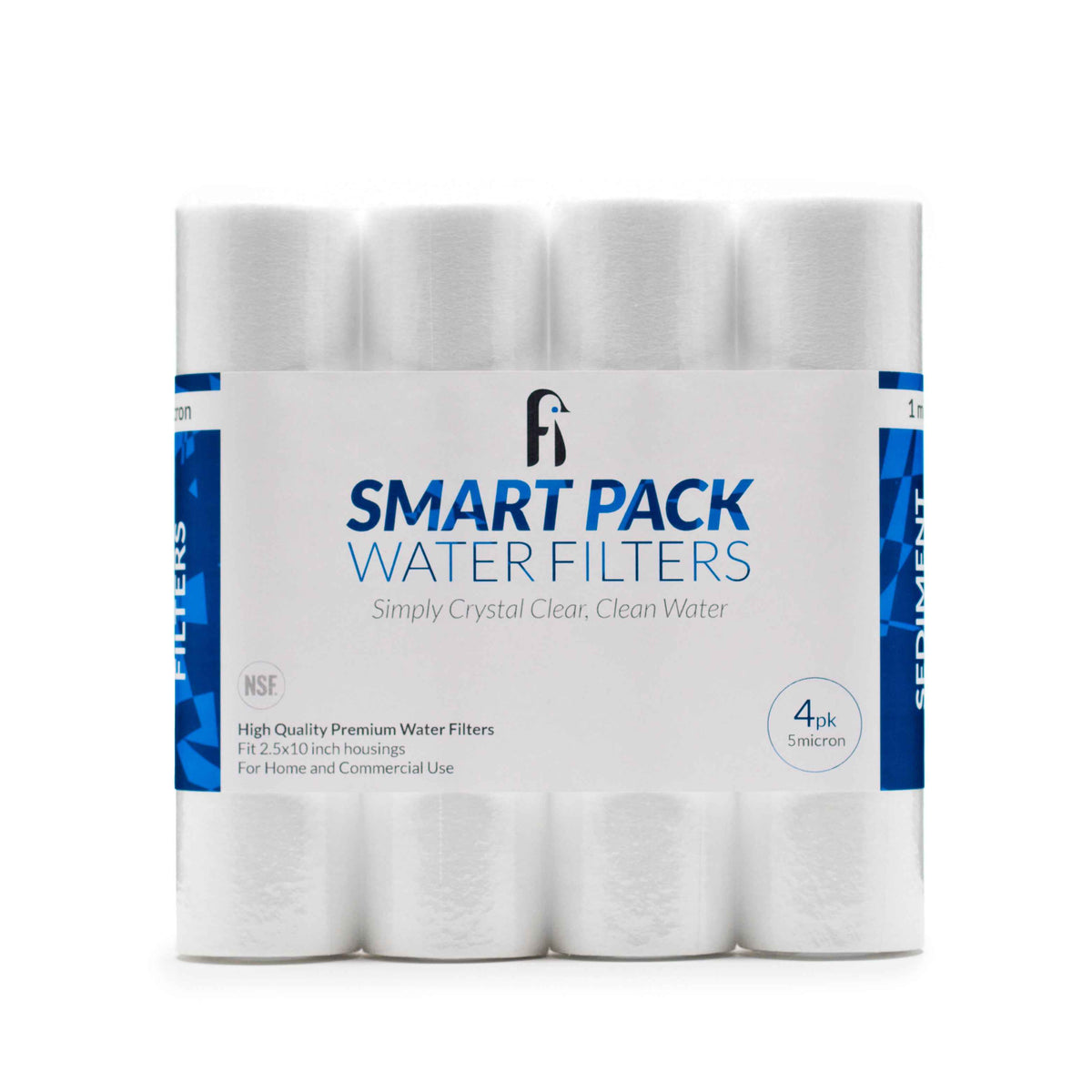 Sediment Water Filters Smart Pack RO DI Whole House Ice, 5 μm 2.5" x 10 ...