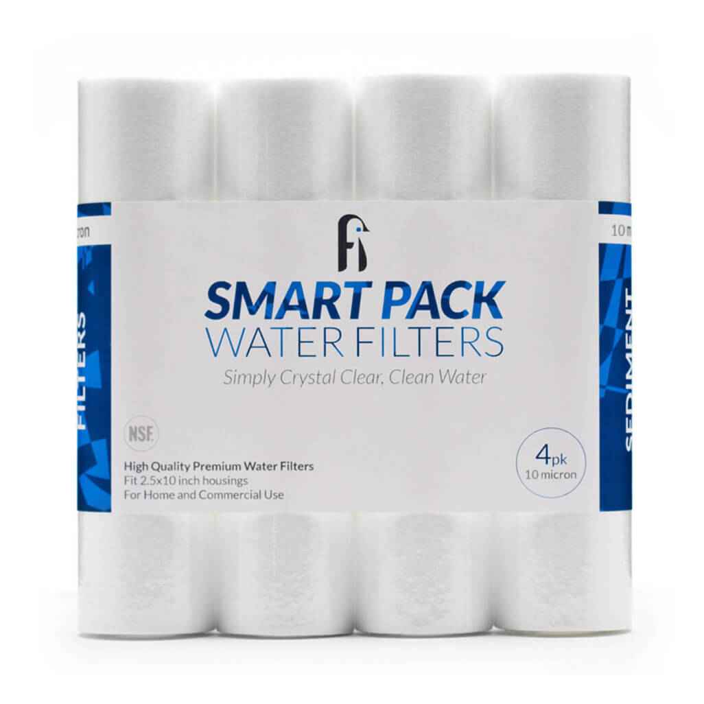 Sediment Water Filters Smart Pack RO DI Whole House Ice, 10 μm 2.5" x ...