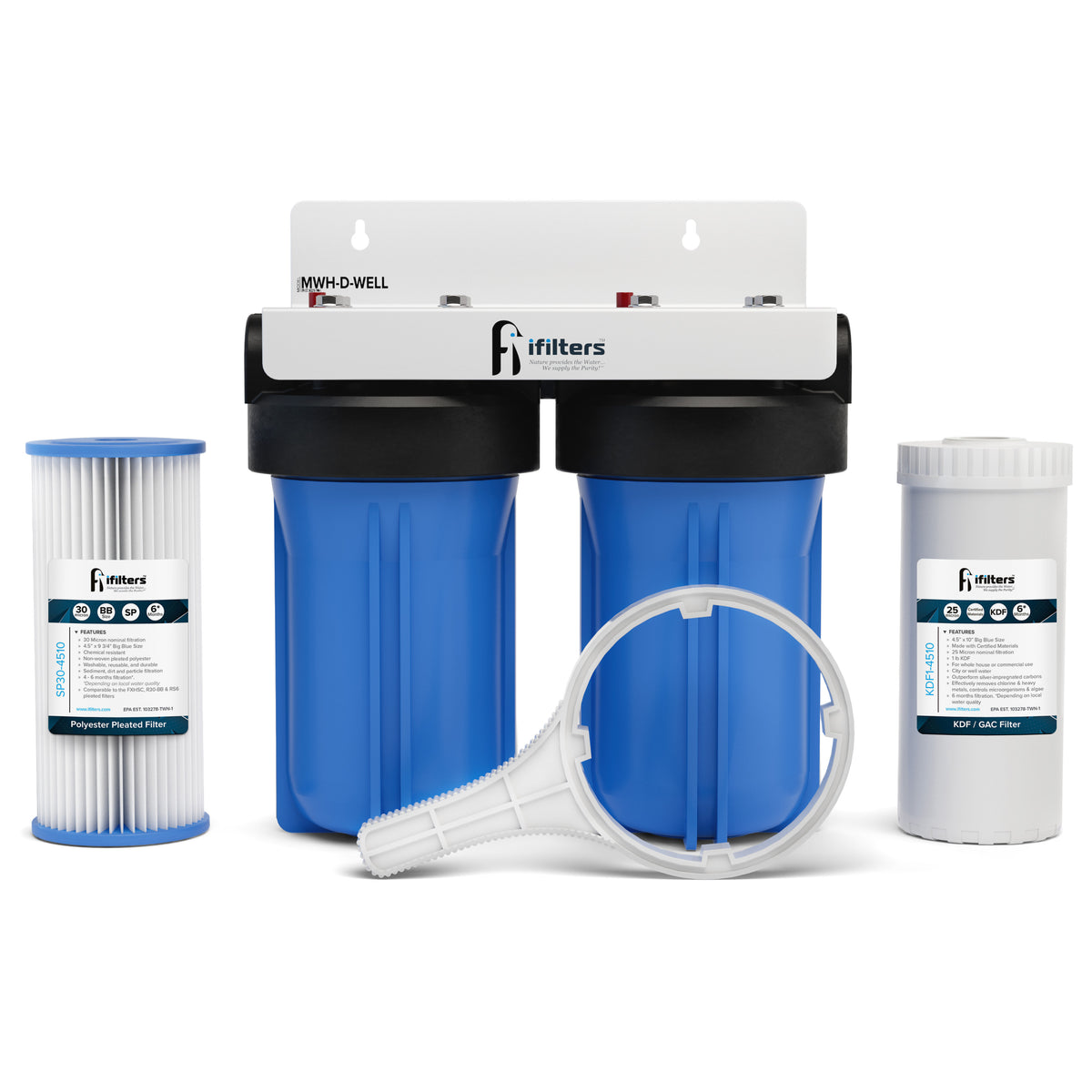 MWH-D-WELL Well Water Filtration System Sediment Odor Taste Rust Whole ...