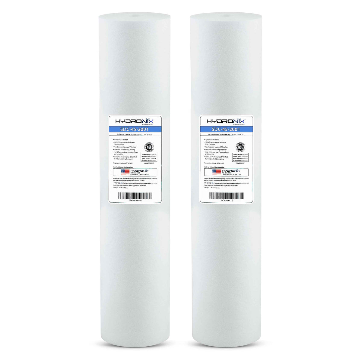 Hydronix Whole House Water Sediment Filter 4.5" x 20" - 1 Micron (2 Pa ...