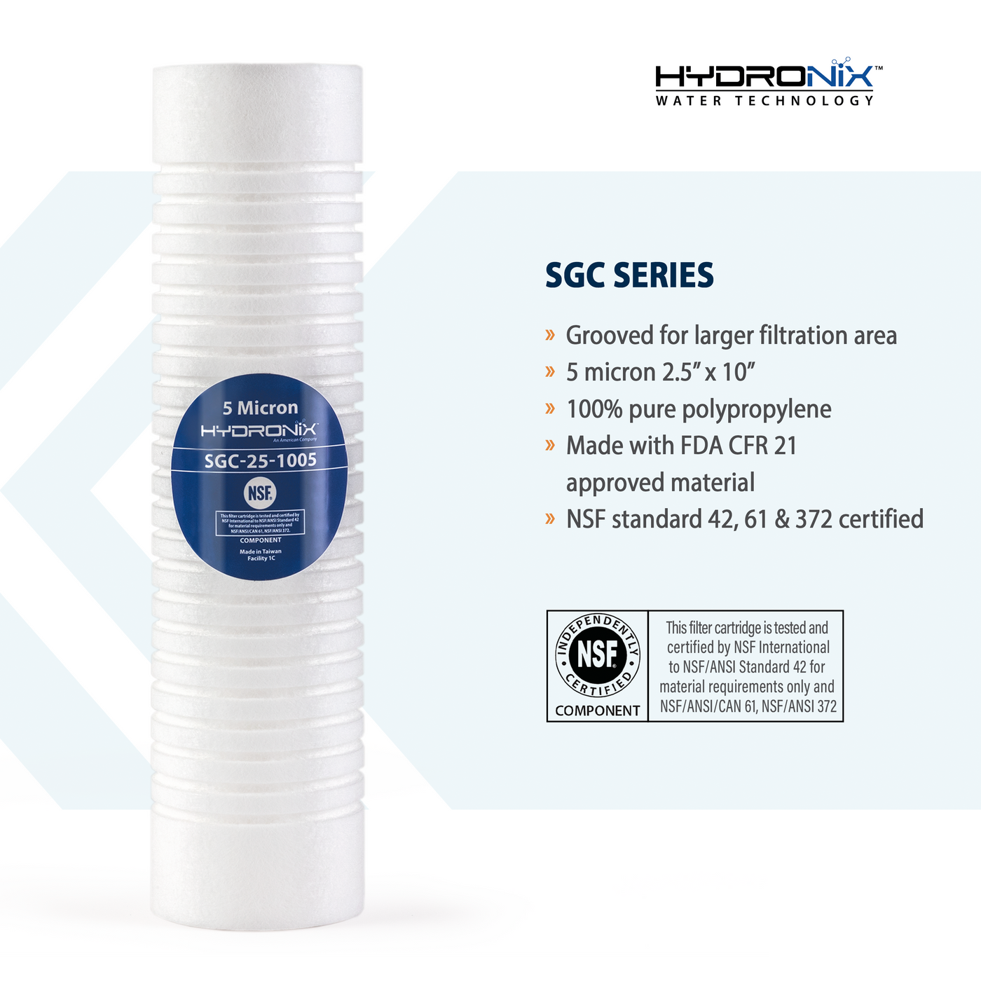 (20 Pack) Hydronix SGC-25-1005 - 5 Micron Sediment Filters Replaces ...