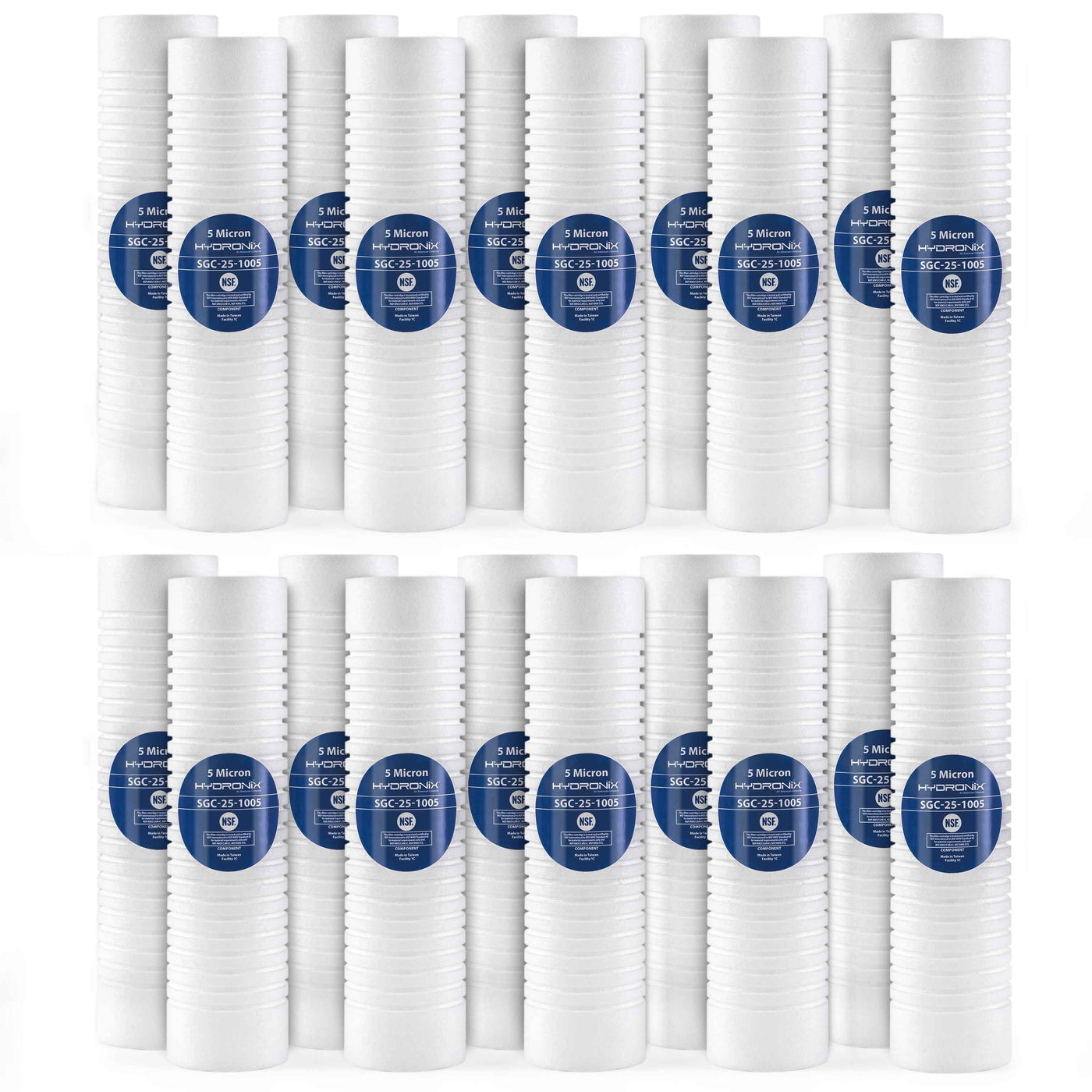 (20 Pack) Hydronix SGC-25-1005 - 5 Micron Sediment Filters Replaces ...