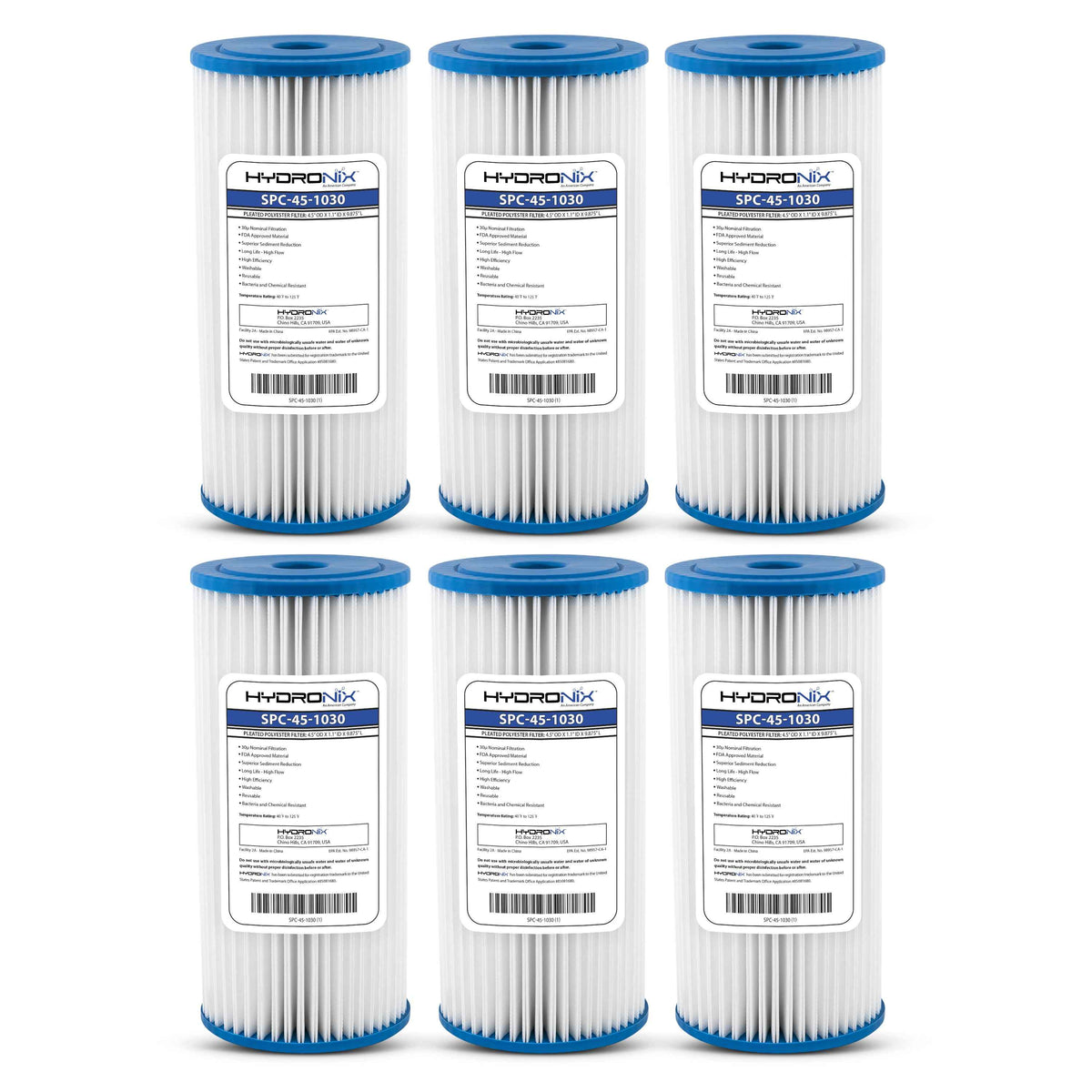 6 PK - R30-BB RS6 FXHSC Compatible Sediment Pleated Water Filter ...
