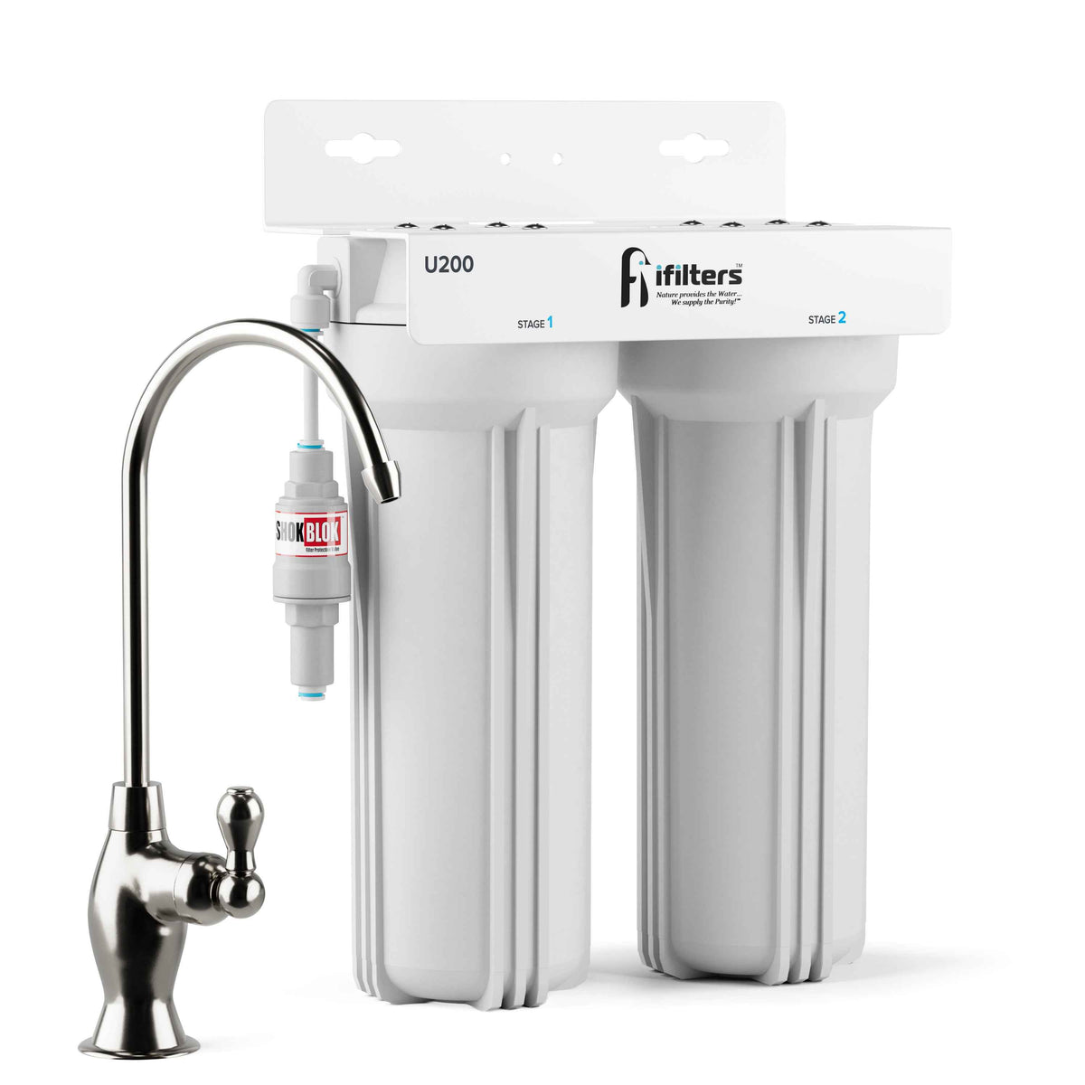 U200 Premium Drinking Water Filtration System 2 Stage & Designer Faucet ...