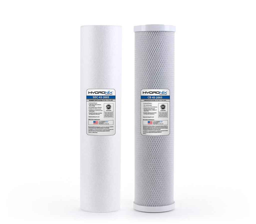 Hydronix 20" 2-Stage Filter Replacement Kit - Includes 5 micron Carbon ...