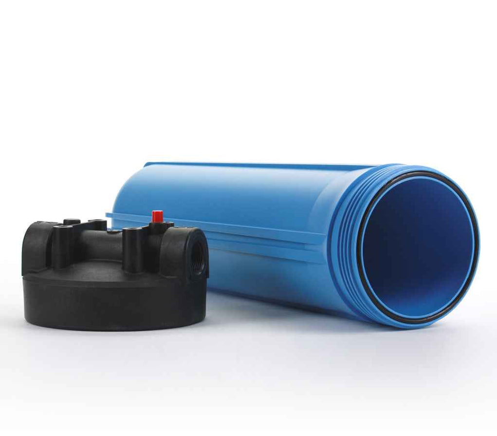 Hydronix 20"x4.5" HF45-20BLBK10PR Whole House Housing, 1" In/Out Ports ...