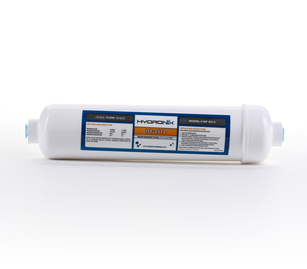 Hydronix Inline Sediment Filter, 2.5"x12", 3/8" Quick Connect — iFilters