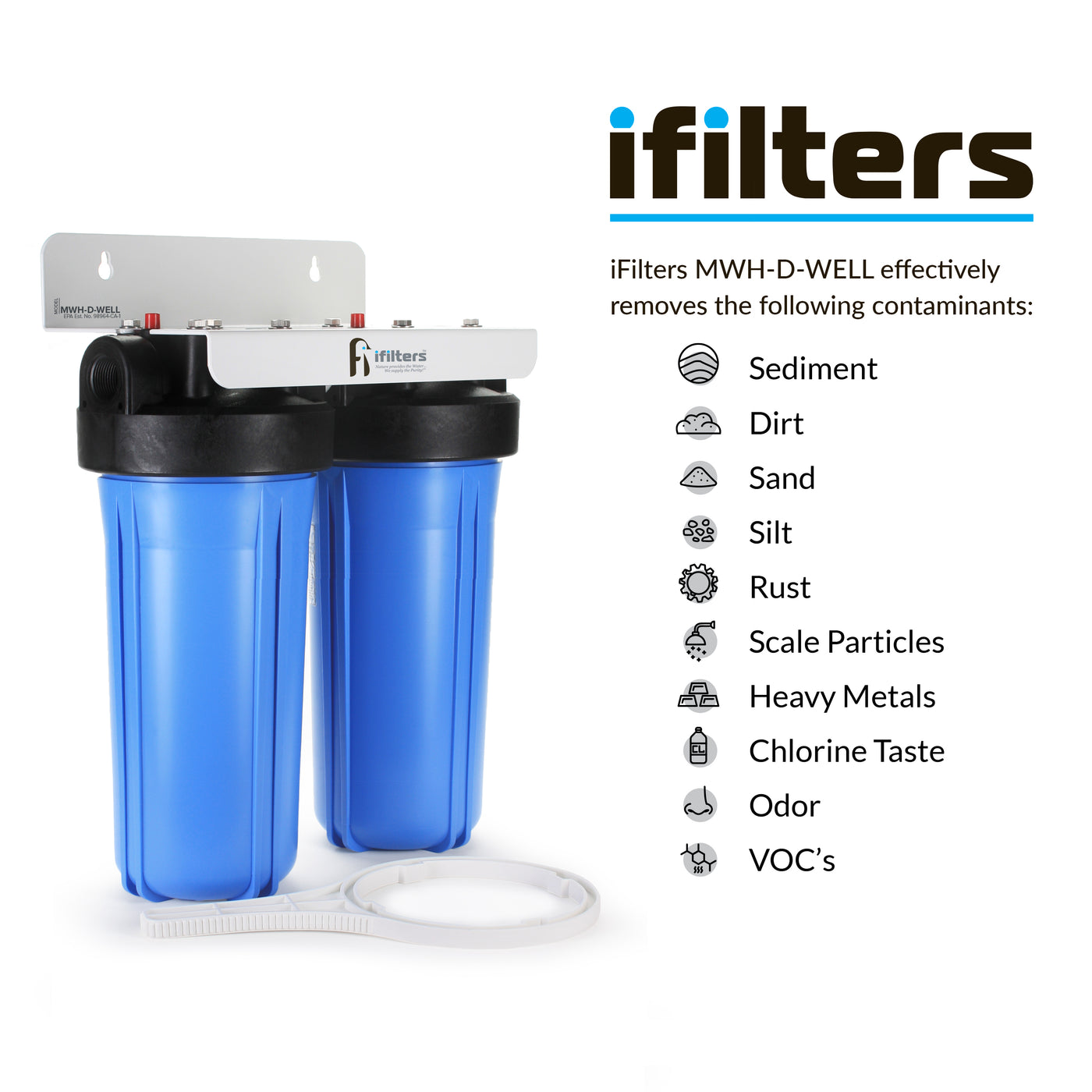 MWH-D-WELL Well Water Filtration System Sediment Odor Taste Rust Whole — iFilters