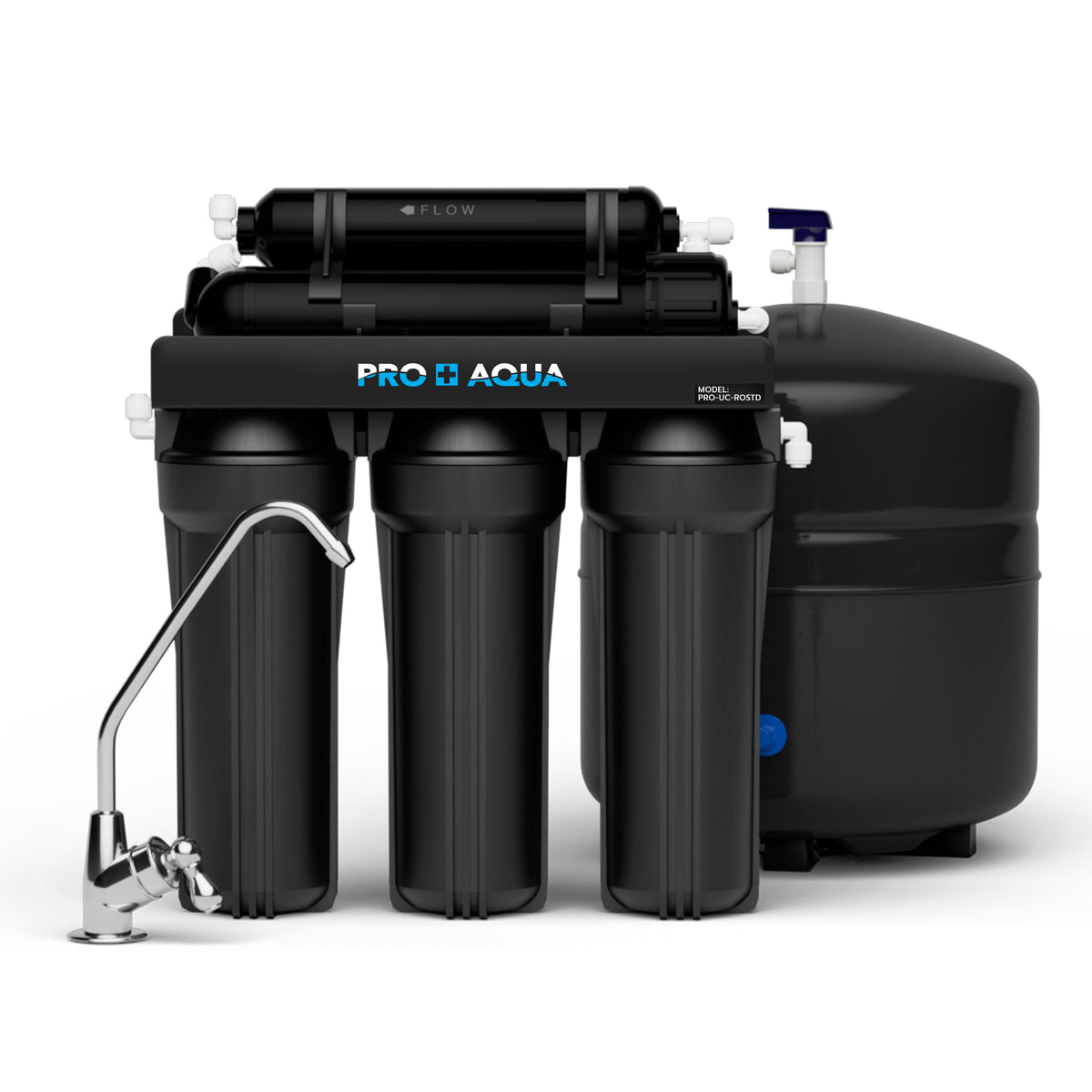 Pro+Aqua Premium 100 GPD RO System, Fast Flow, 6 gal holding tank, Bla ...